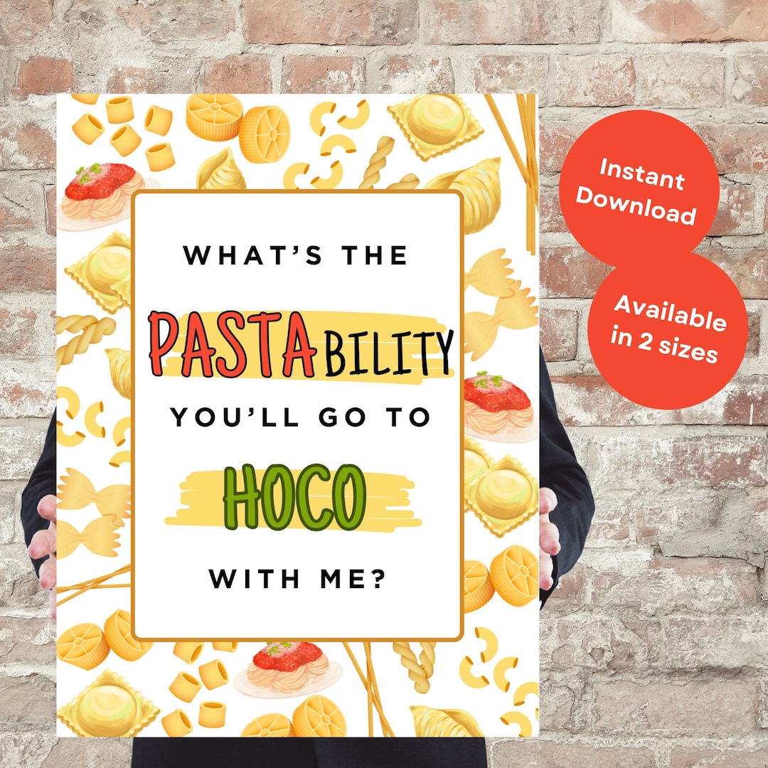 HOCO Pasta Proposal Poster, Homecoming Proposal Idea, HOCO Proposal ...