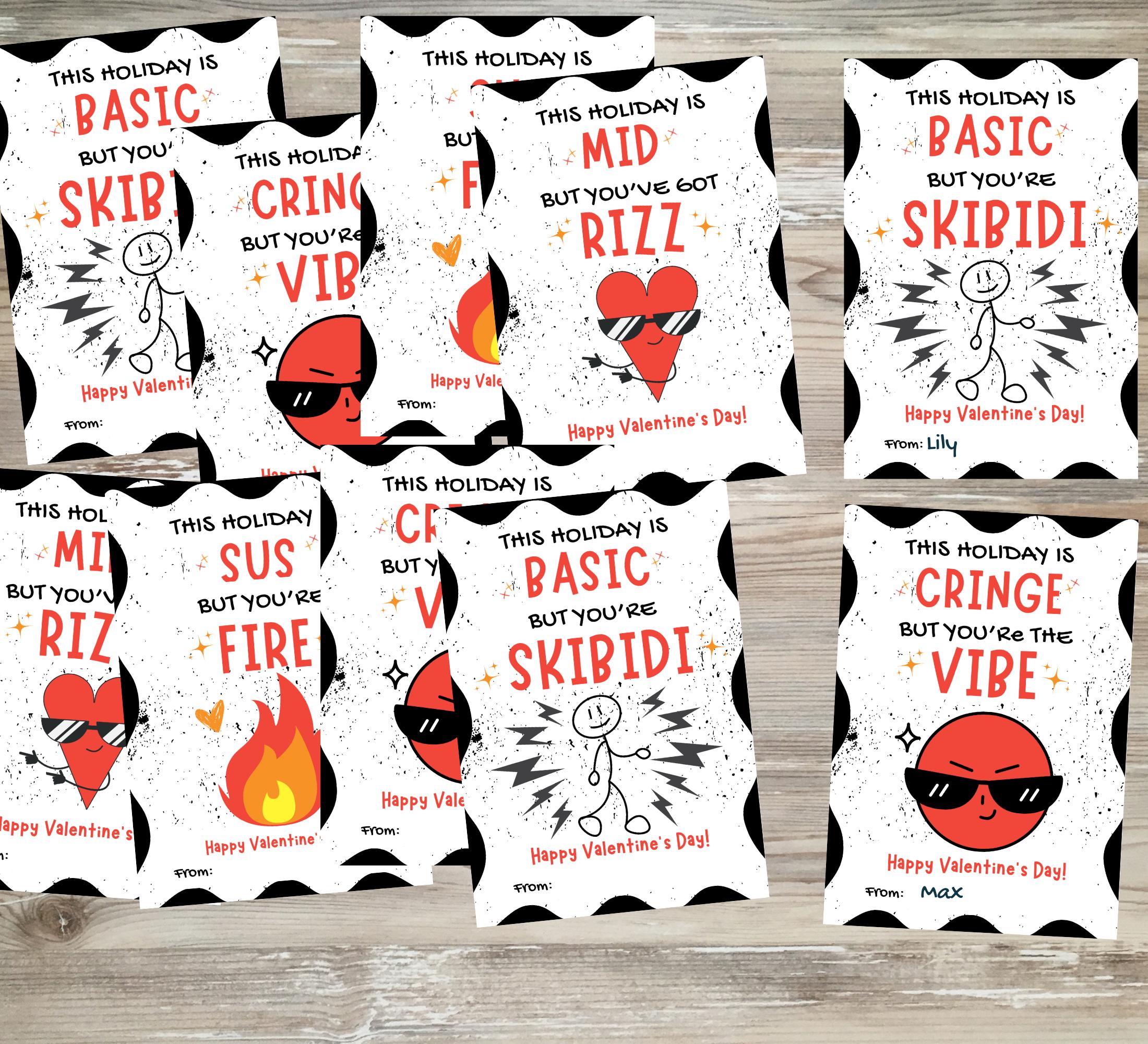 Slang Kids Valentines Day Cards, Gen Z Alpha Slang Valentines, Funny ...