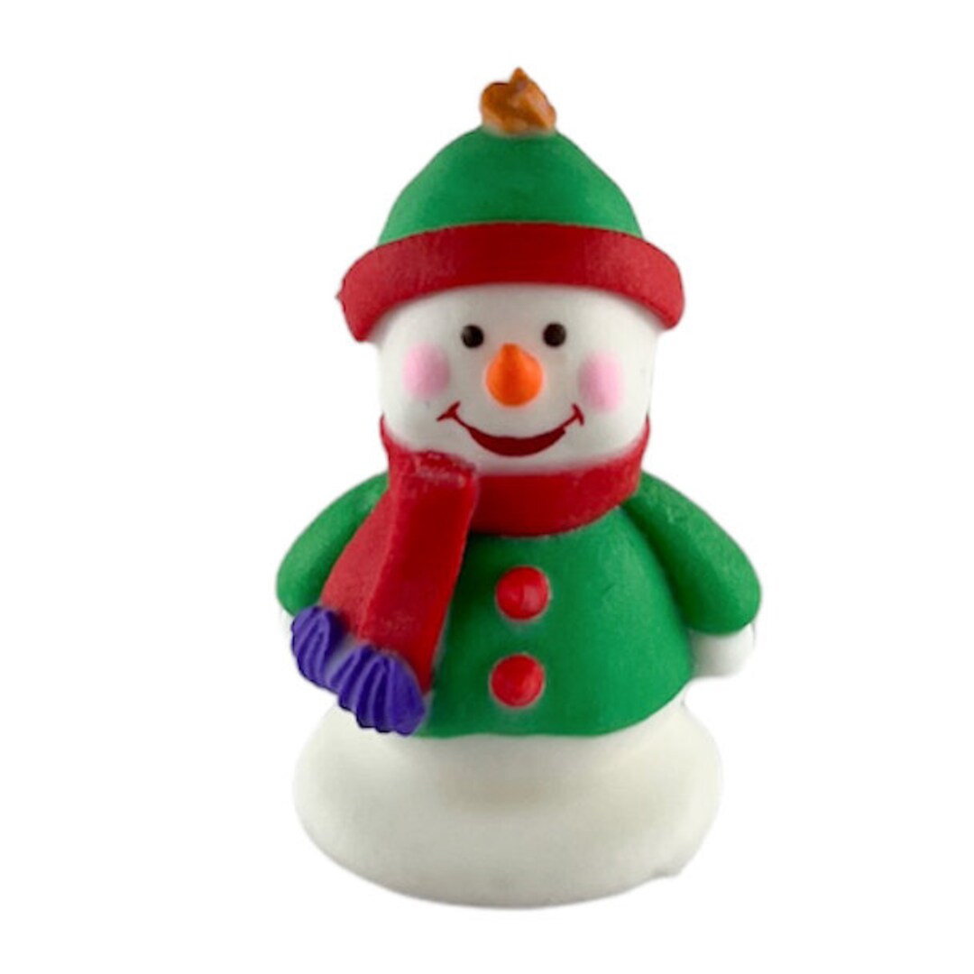 Edible Royal Icing Snowman With Sweater 3D Topper for Gingerbread House ...