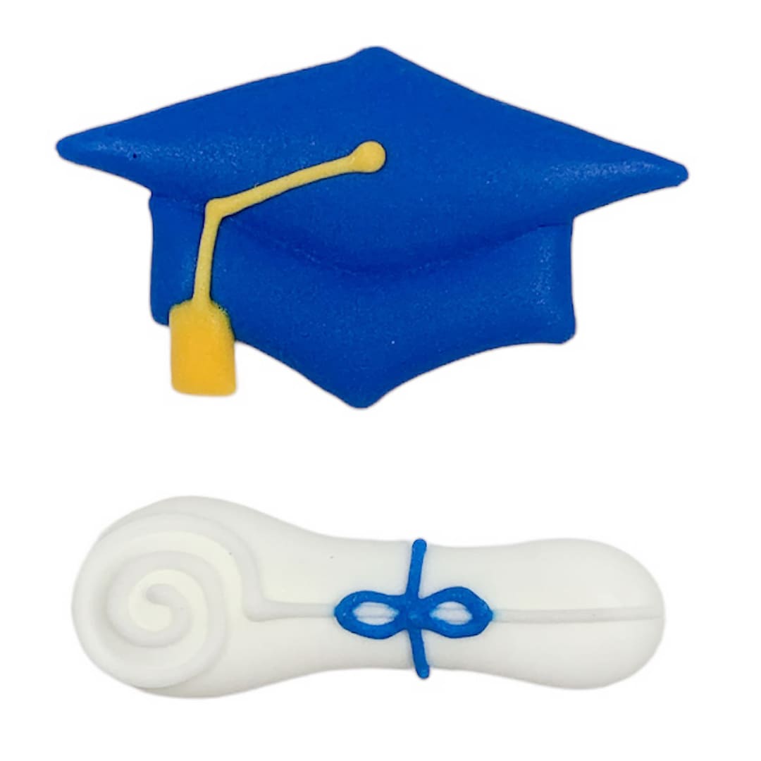 Royal Blue Graduation Cap/hat and Diploma Royal Icing Edible Cookie and ...