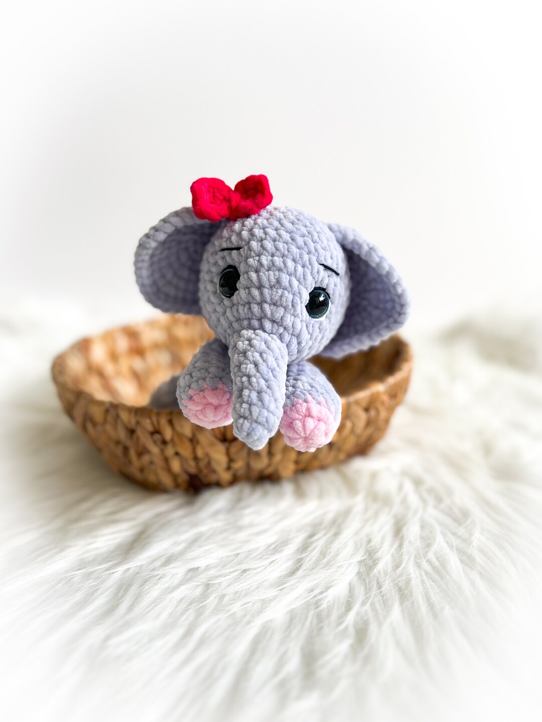 Meena Elephant Handmade Crochet Cuddly Snuggly Plushie Toy Valentines ...
