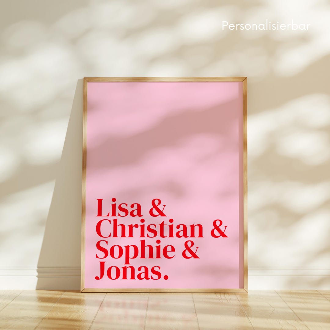 Personalized Family Name Picture | Poster Names of Children and Parents ...