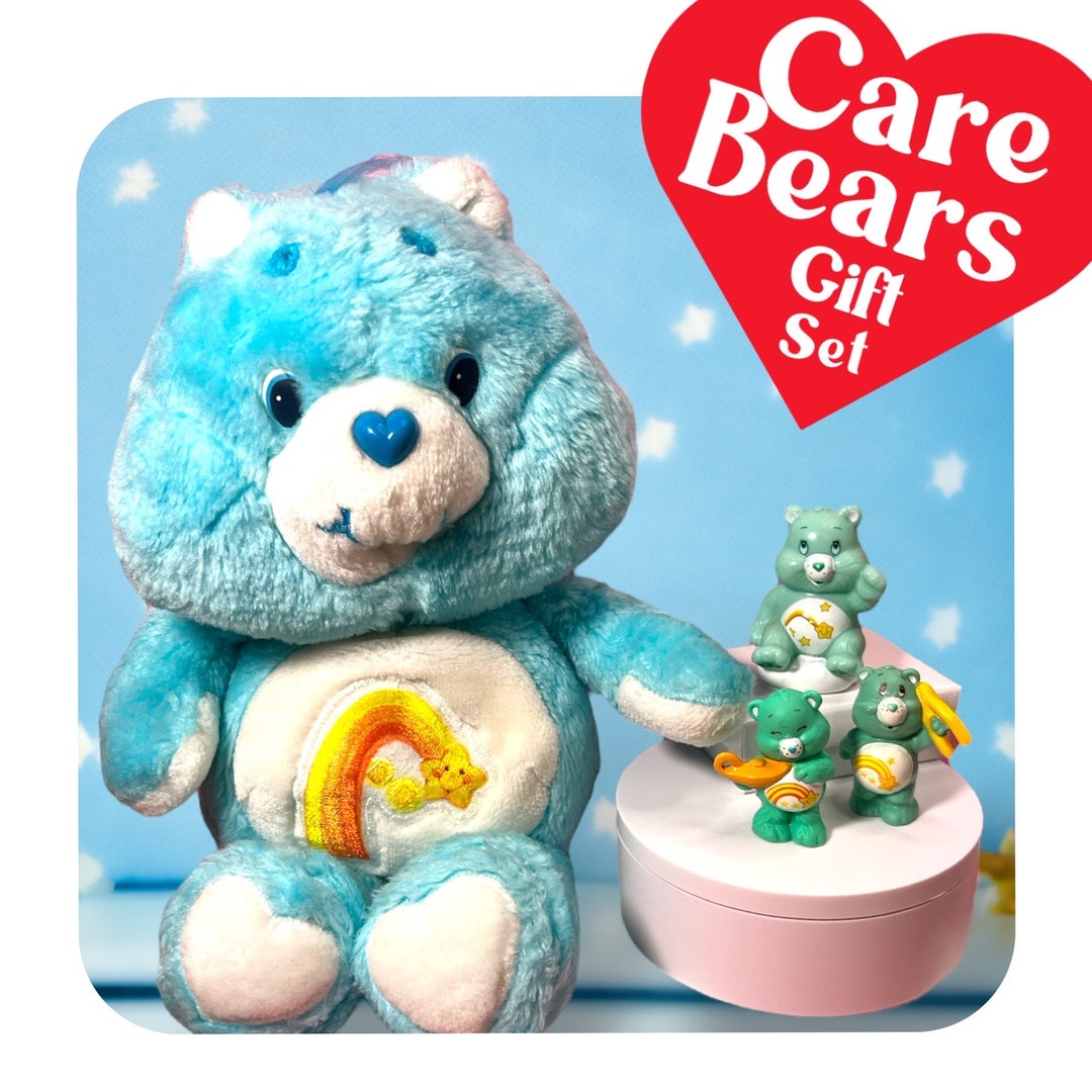1980s Care Bears Gift Set - "wish Bear" Vintage Plush and 3 Figurines ...