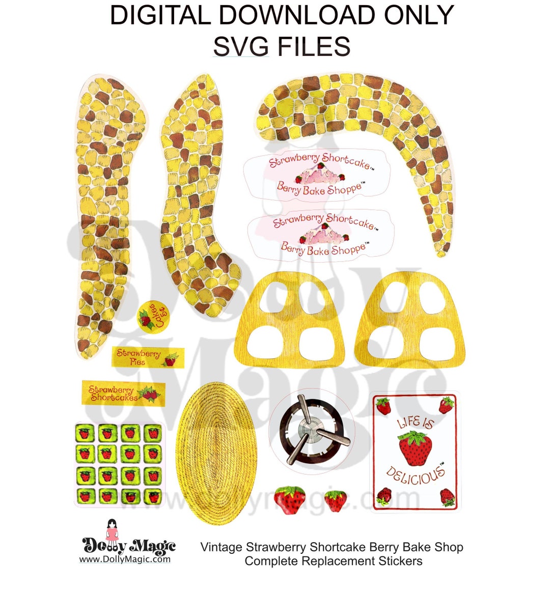 DIGITAL Download Only SVG File Vintage Strawberry Shortcake Replacement ...