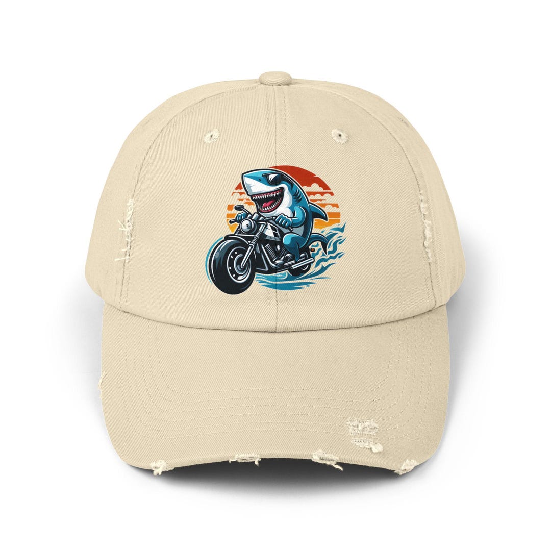 Shark Riding A Motorcycle Hat - Etsy