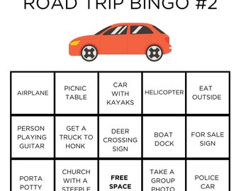 Road Trip Bingo Car Game option 1 - Etsy