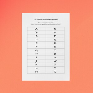 Road Trip Alphabet Scavenger Hunt Car Game - Etsy