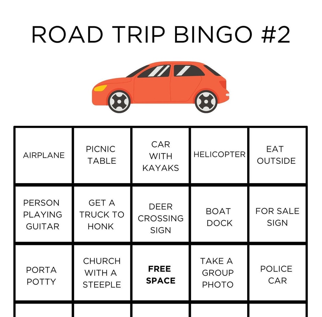Road Trip Bingo Car Game (option 2) - Etsy