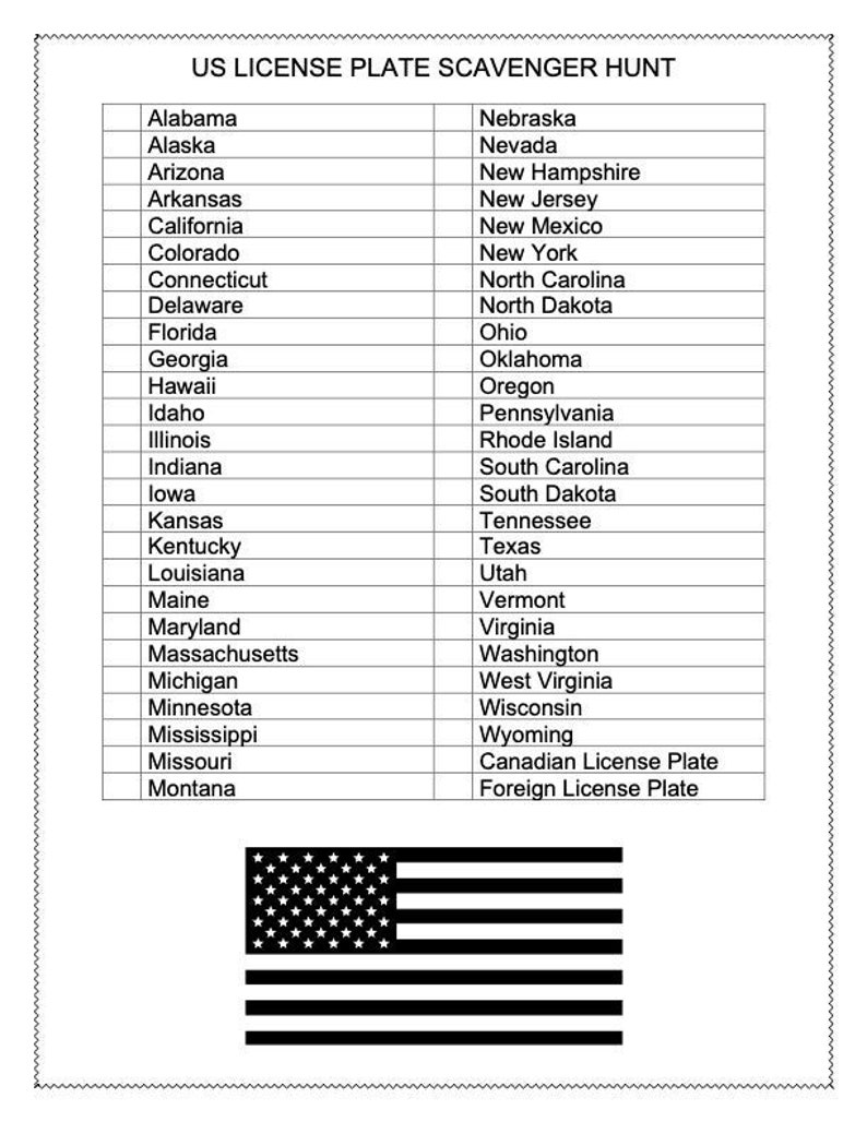 Road Trip US License Plates Car Game - Etsy