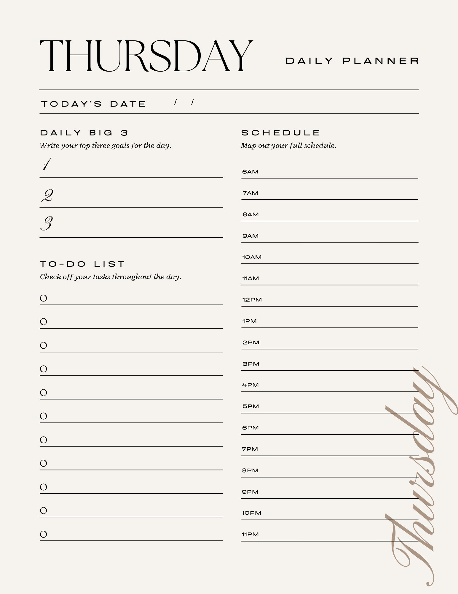 Daily Planner: Hour by Hour and Todo List - Etsy