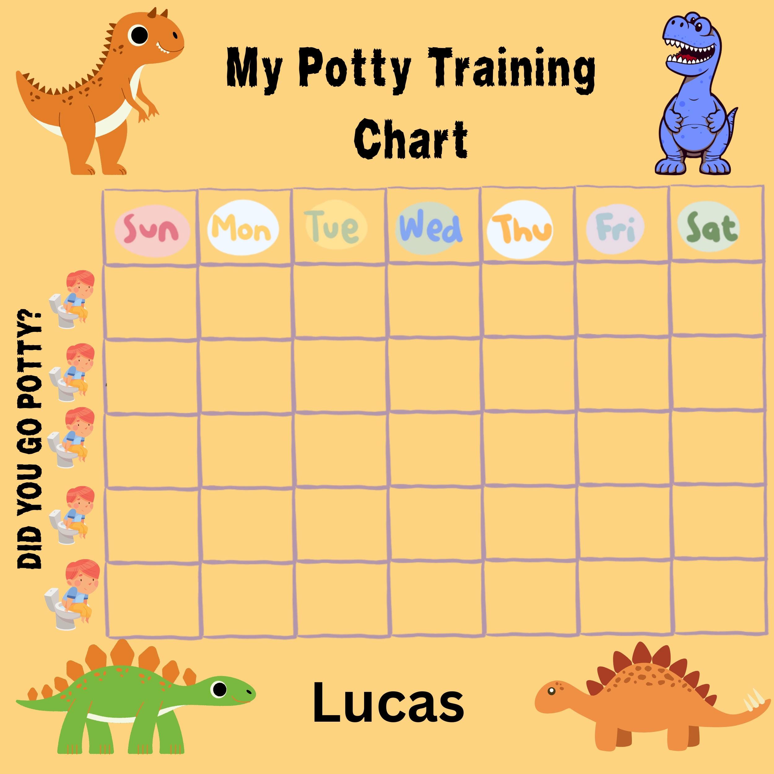 Kids Potty Chart Potty Training Chart Weekly Potty Chart Editable Potty ...