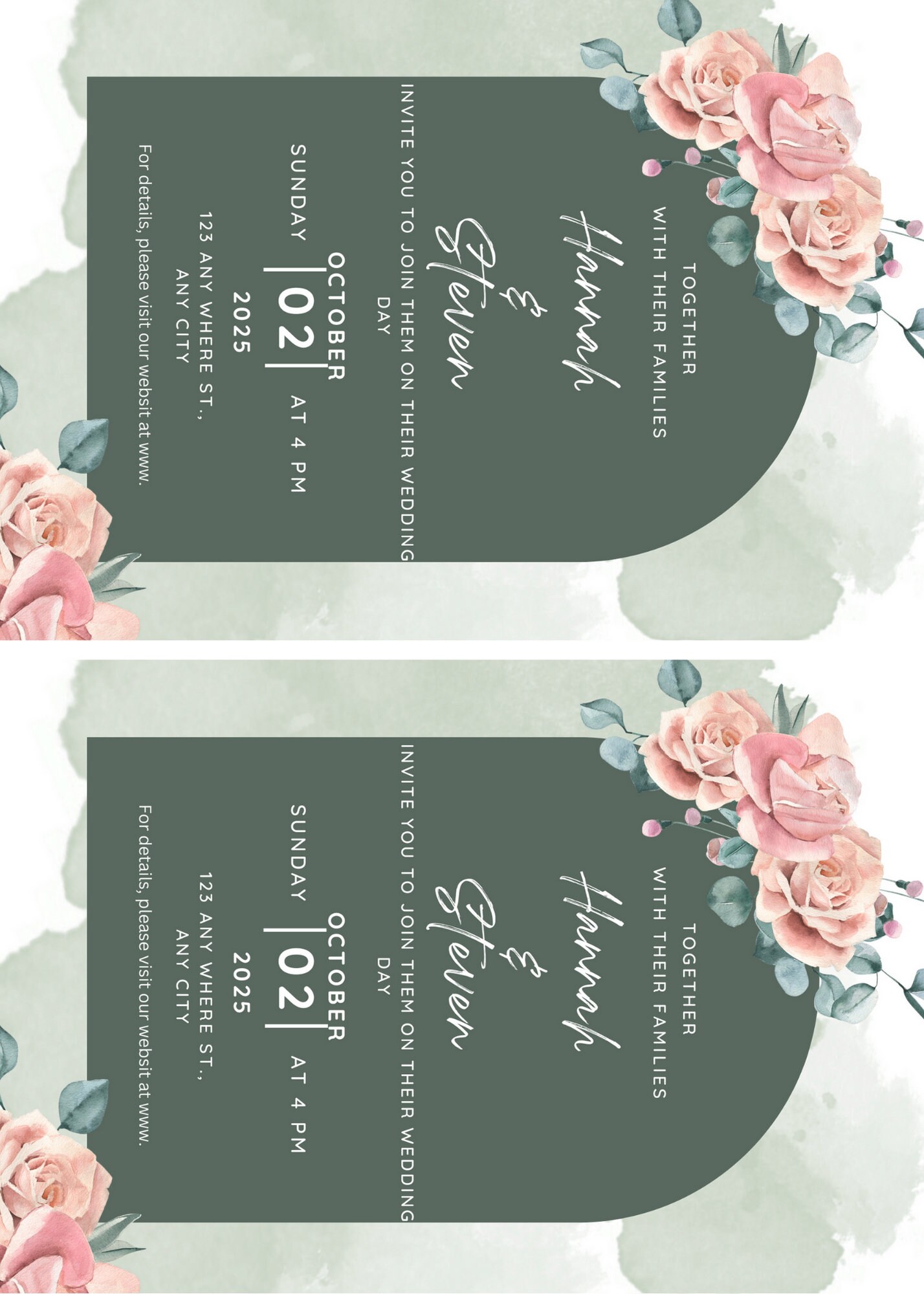 Editable Wedding Invitation - Etsy