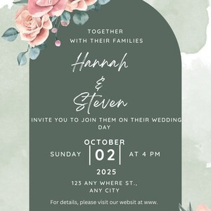 Editable Wedding Invitation - Etsy