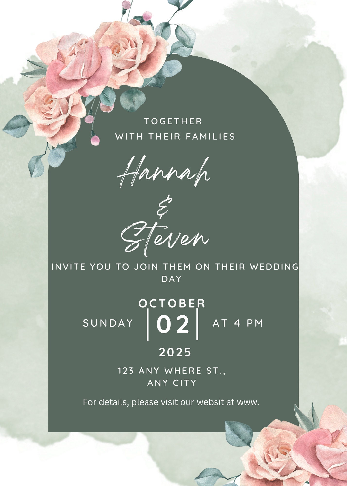 Editable Wedding Invitation - Etsy