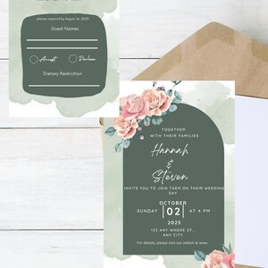 Editable Wedding Invitation - Etsy