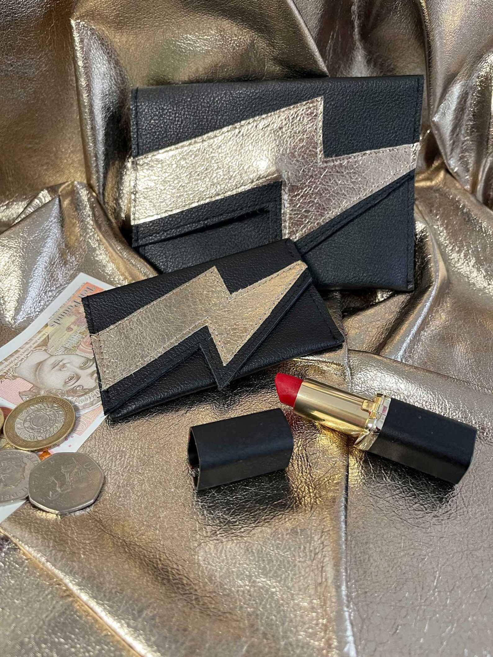Black Leather Purse Gift Set // Ladies Card Holder, Card Wallet ...