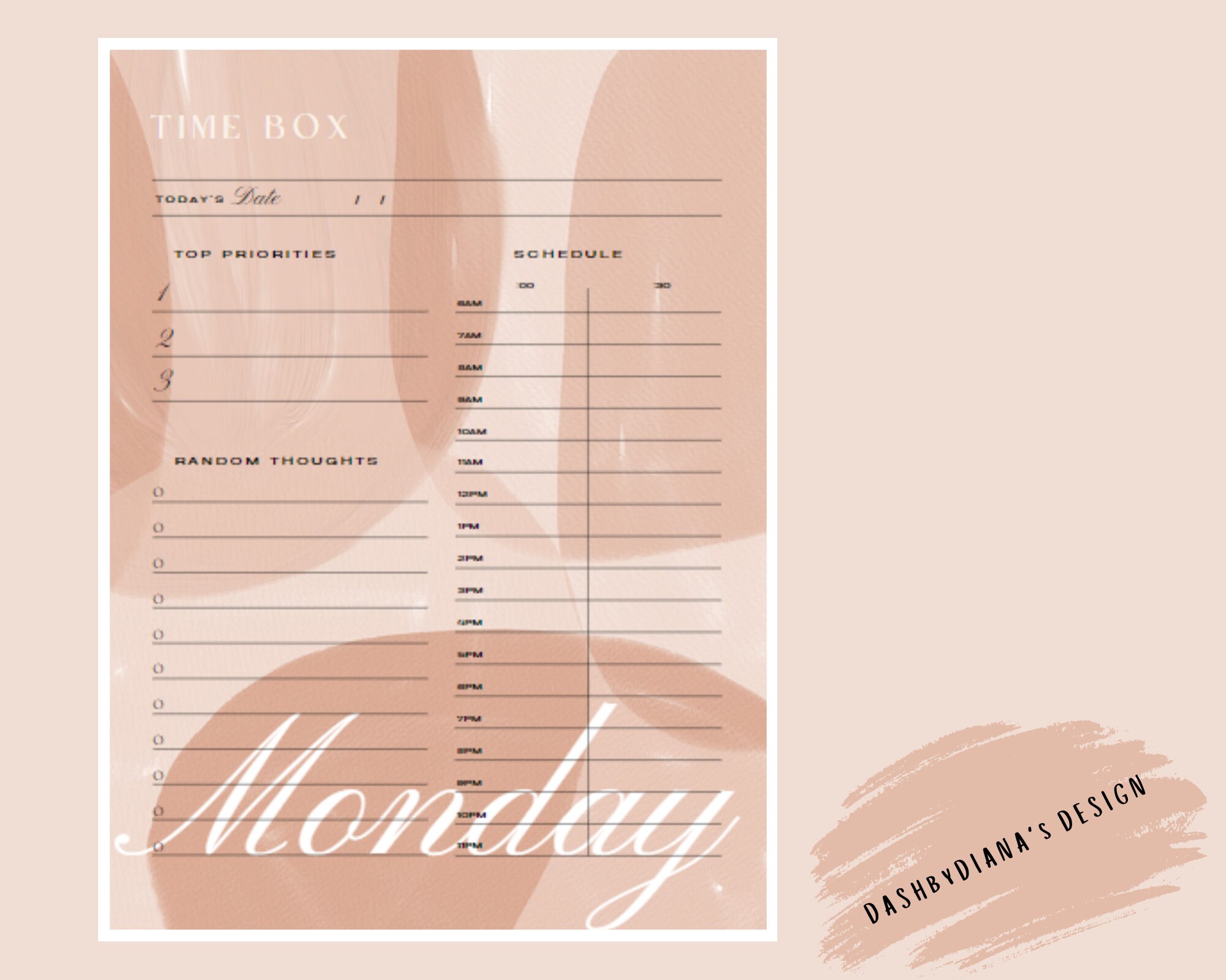 Timebox - Planner - Schedule - Productivity Planner - Agenda - Digital ...