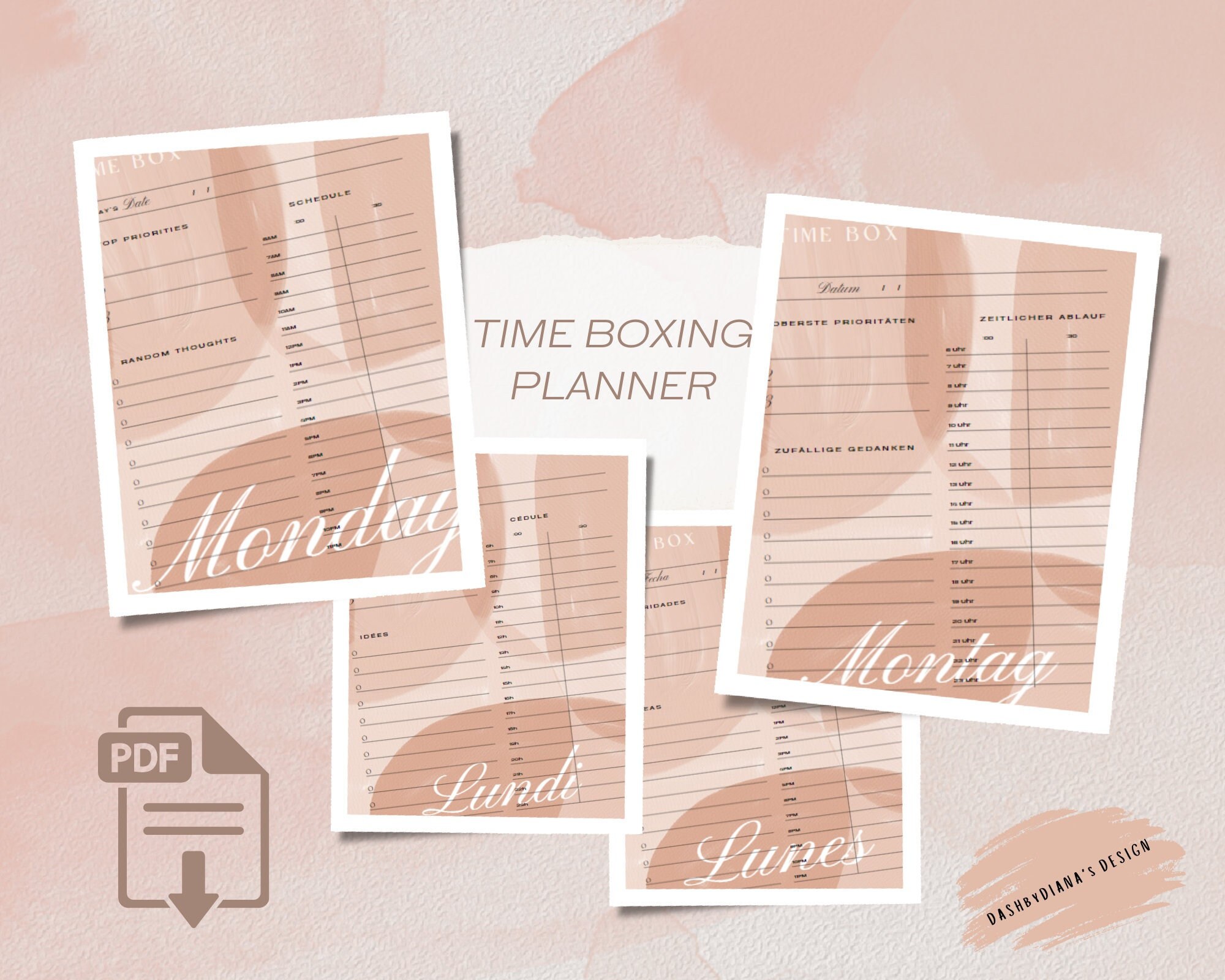 Timebox - Planner - Schedule - Productivity Planner - Agenda - Digital ...