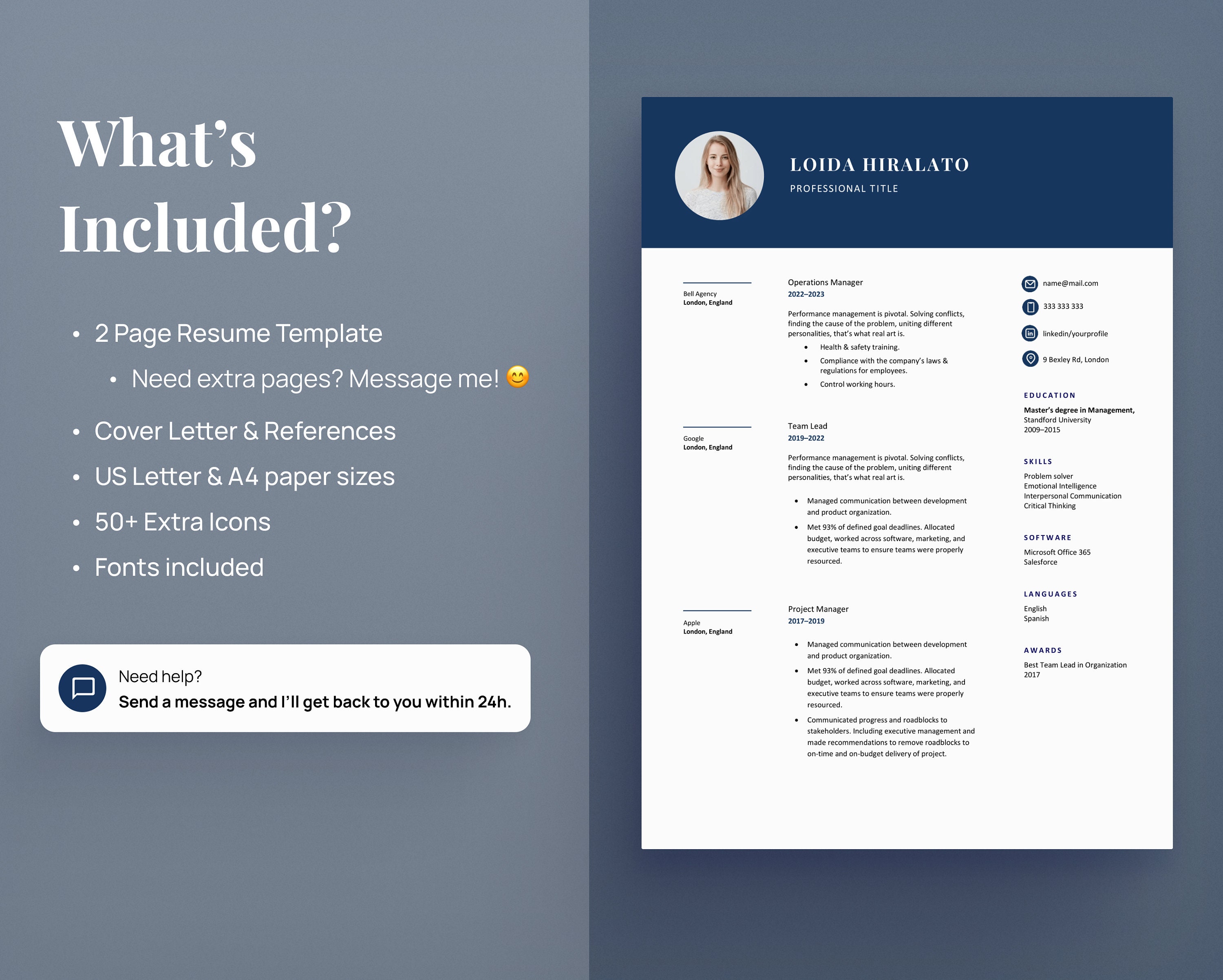 Classic Resume Template Tech CV Microsoft Word Professional - Etsy