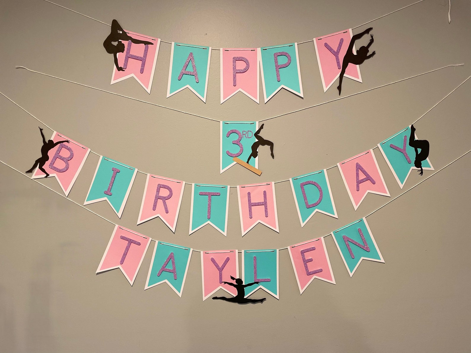 Gymnastics Themed Birthday Banner-gymnastics Party Decor-rhythmic ...