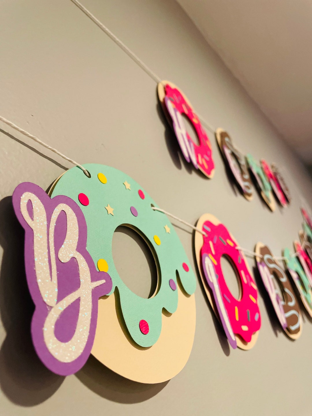 Donut Birthday Banner-donut Grow up Banner-sweet One Donut Banner - Etsy