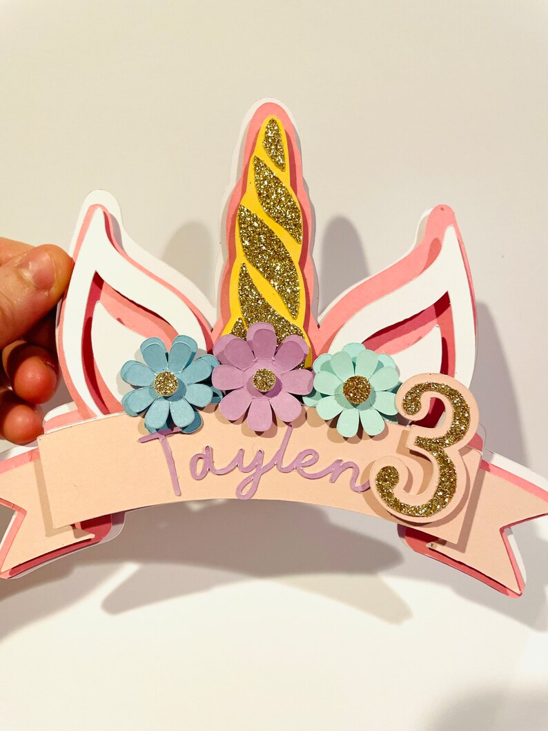 Unicorn Cake Topper-personalized With Name and Age-magical Cake Topper ...