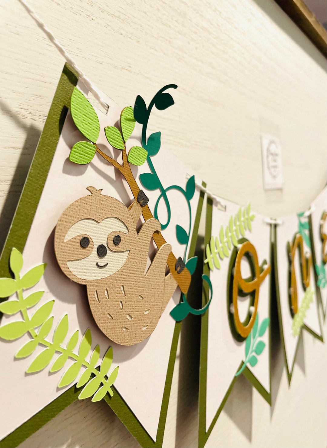 Sloth Themed Birthday/name/age Banner - Etsy