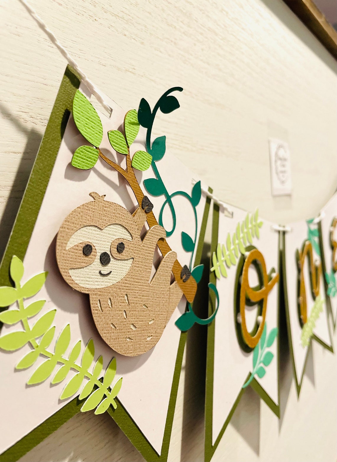 Sloth Themed Birthday/name/age Banner - Etsy