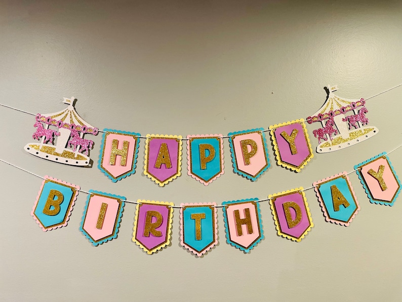 Carousel Themed Birthday Banner - Etsy