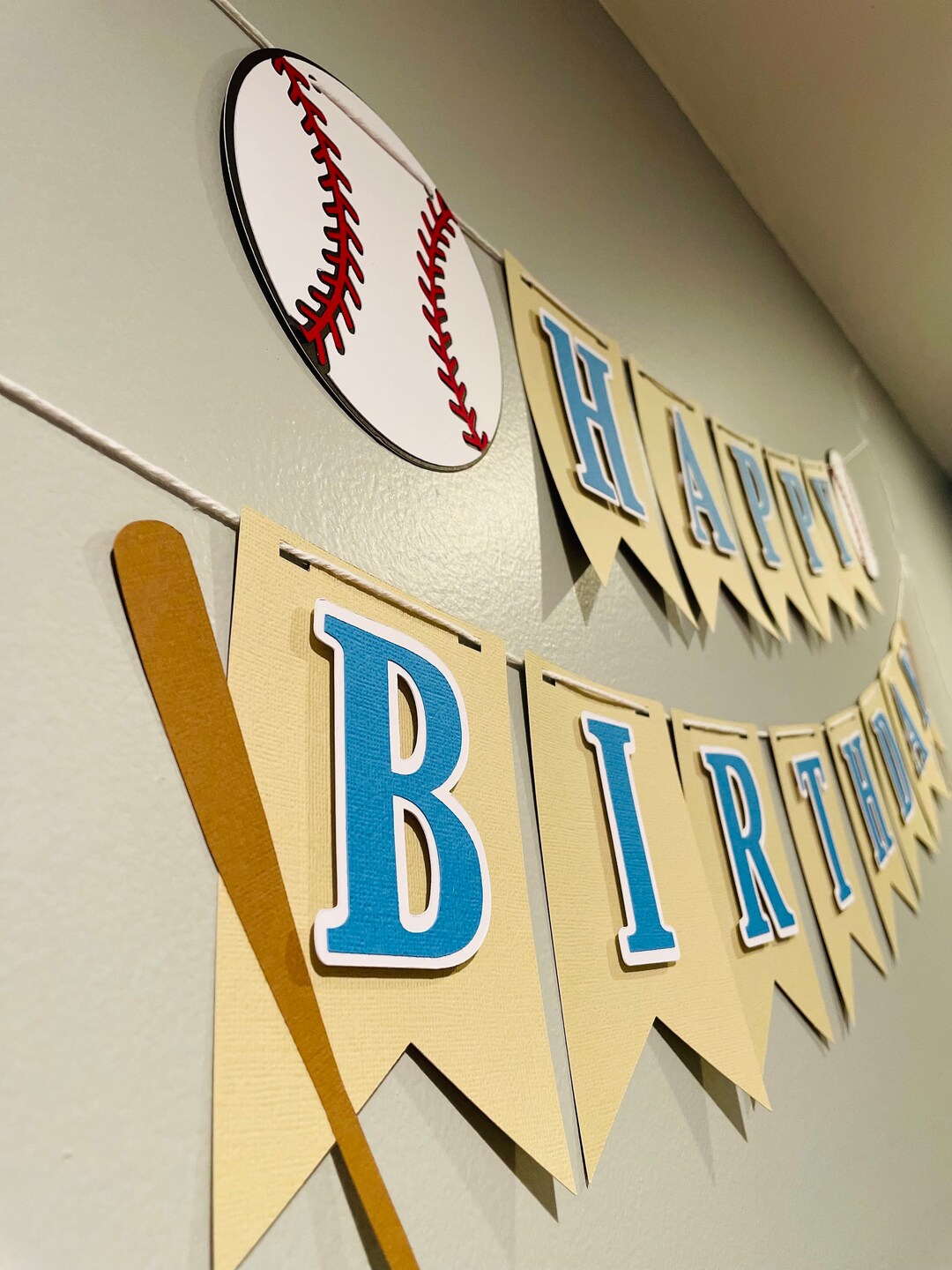 Baseball Happy Birthday Banner-custom Name/age Banner - Etsy