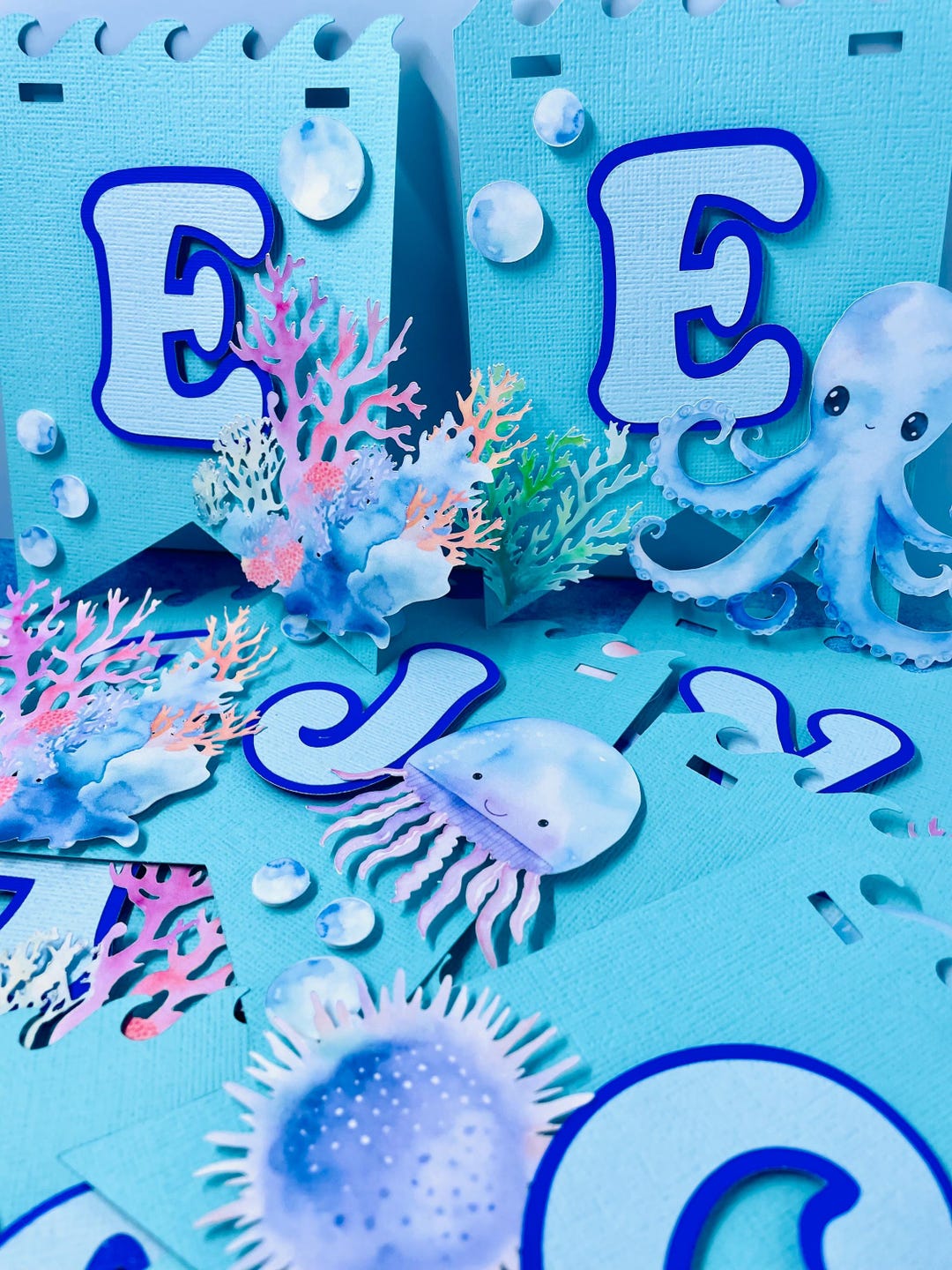 Under the Sea Themed Happy Birthday Banner; the Big One First Birthday ...