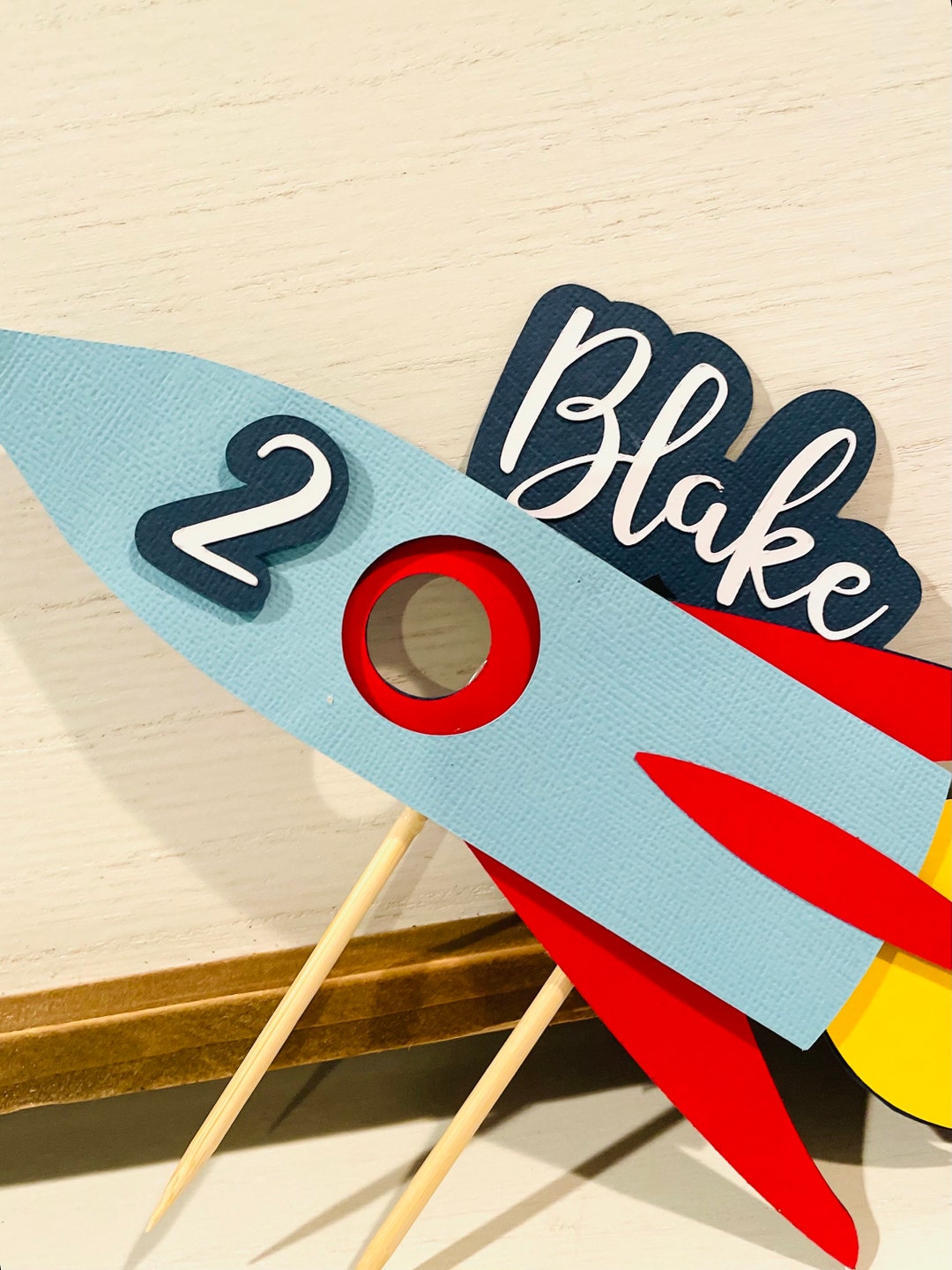 Custom Space Rocket Cake Topper-outer Space - Etsy
