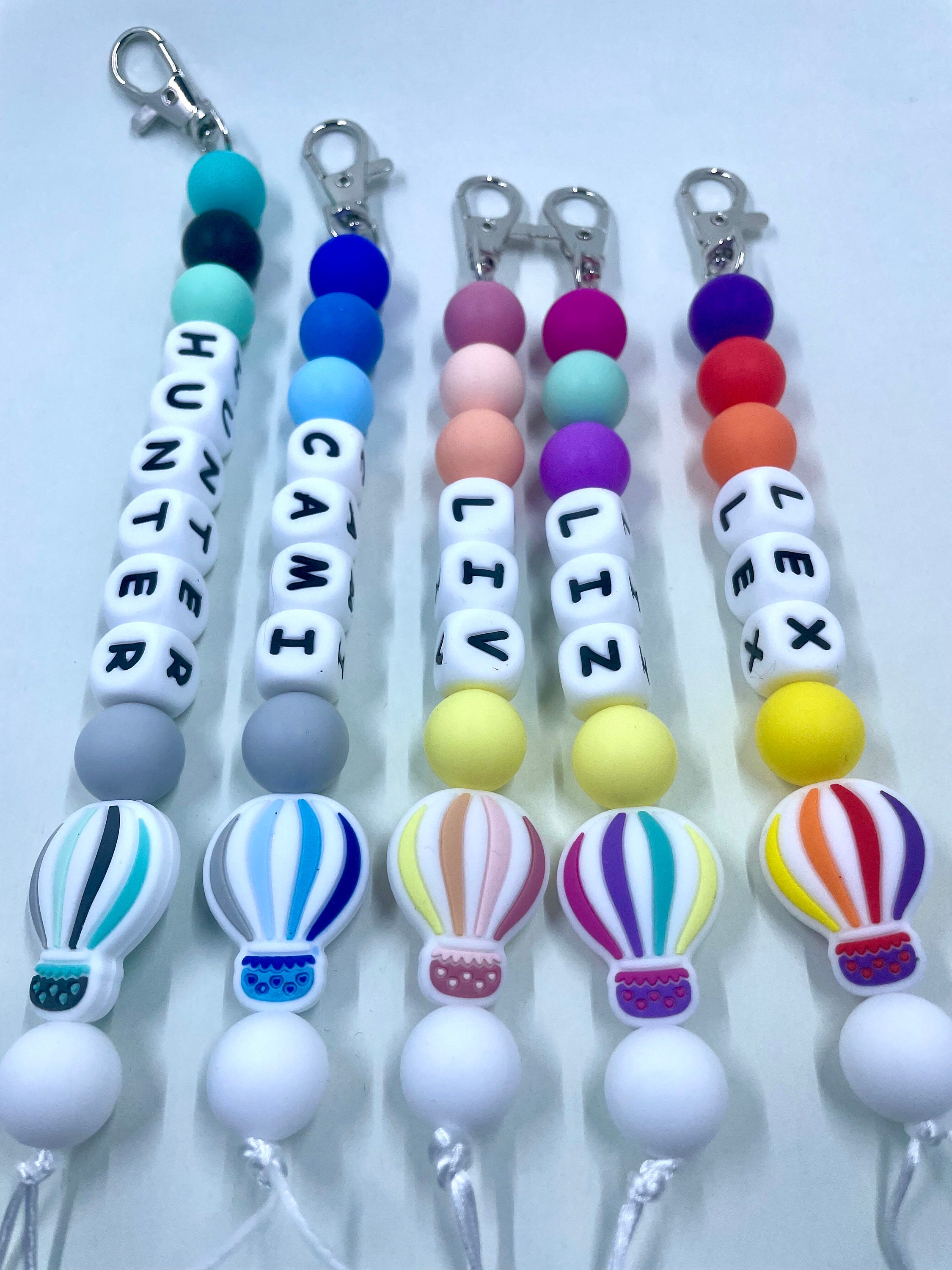 Custom Name Backpack Keychains-rainbow Parachute Themed-lunchbox Tag - Etsy