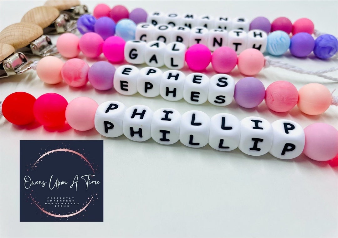 Personalized Pacifier Clips-pink Baby Binky Clips-name Paci Clips ...