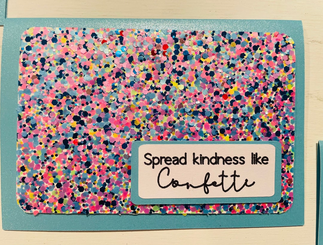 Confetti Cards-assorted 4-pack Confetti Card Set-2 Pack- Single Card-4 ...