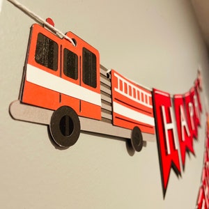 Fire Truck Banner-emergency Vehicle Party Decor-firetruck Baby Shower ...