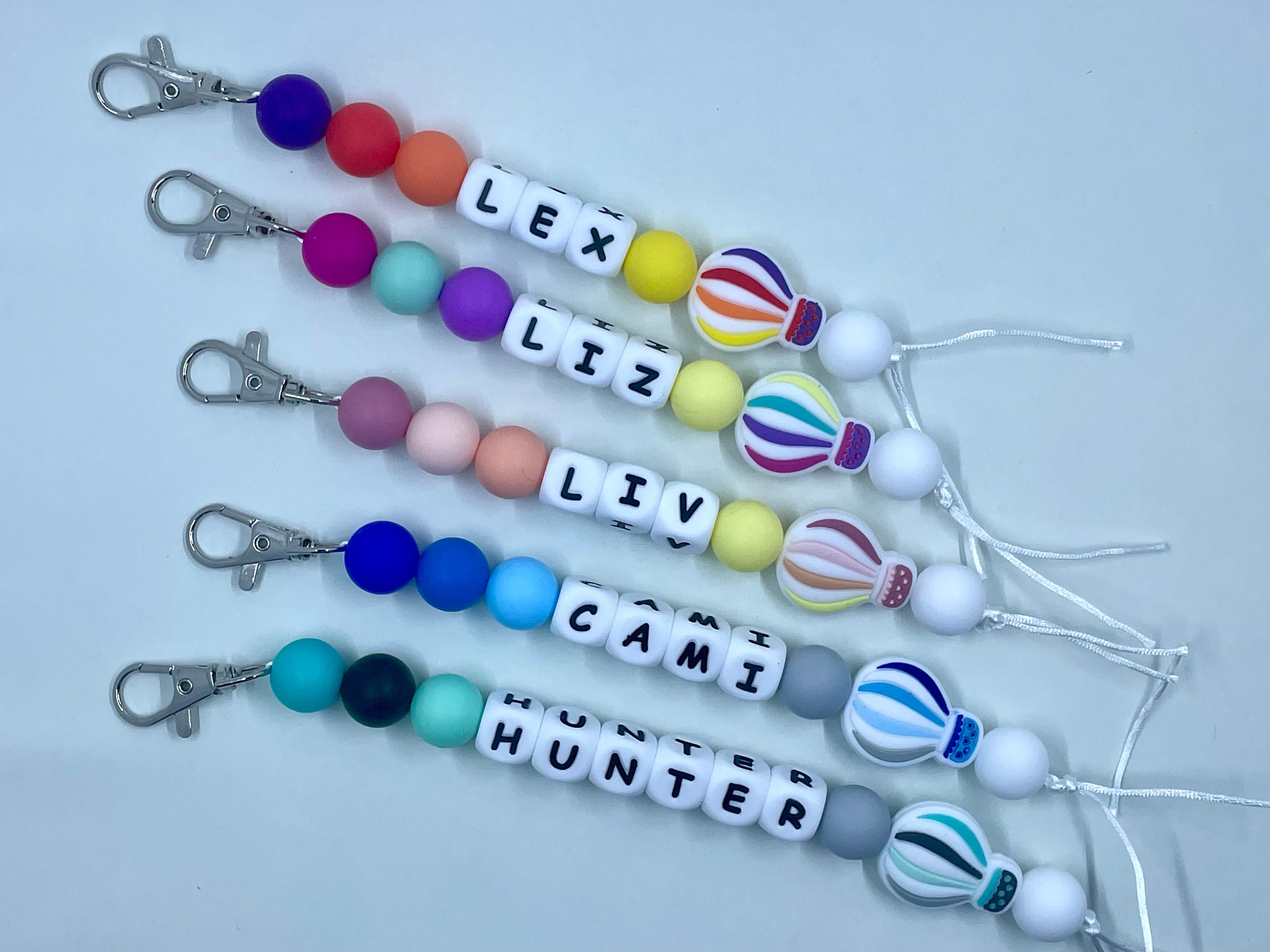 Custom Name Backpack Keychains-rainbow Parachute Themed-lunchbox Tag - Etsy