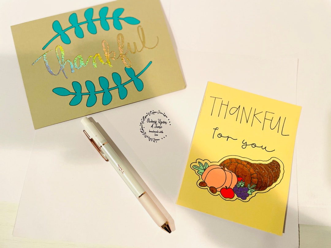 Thankful Cards-2 Pack Set-thanksgiving Cards-handmade-2 Envelopes - Etsy