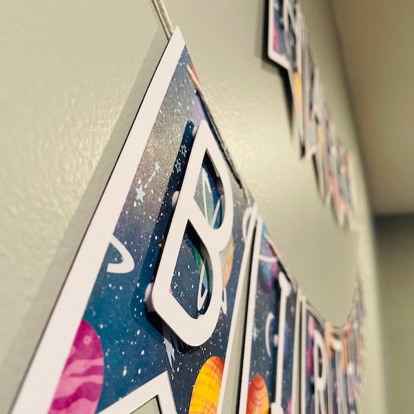 Galaxy Birthday Banner - Etsy