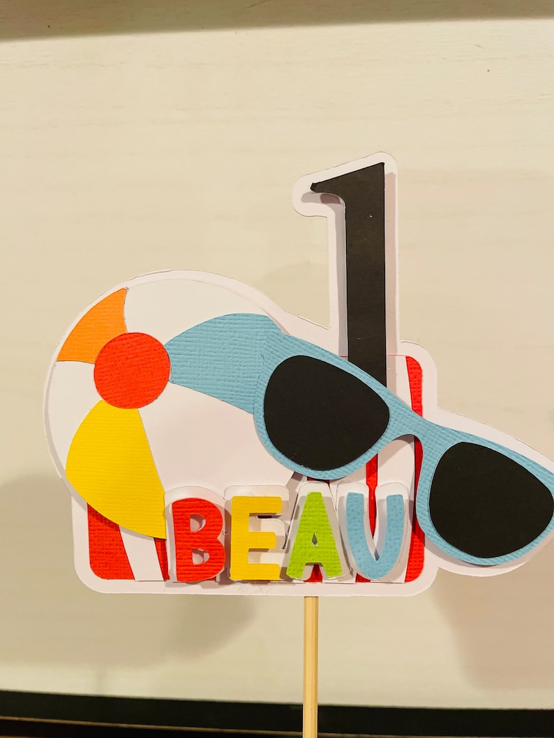Personalized Pool Party Themed Cake Topper Splash & Play - Etsy