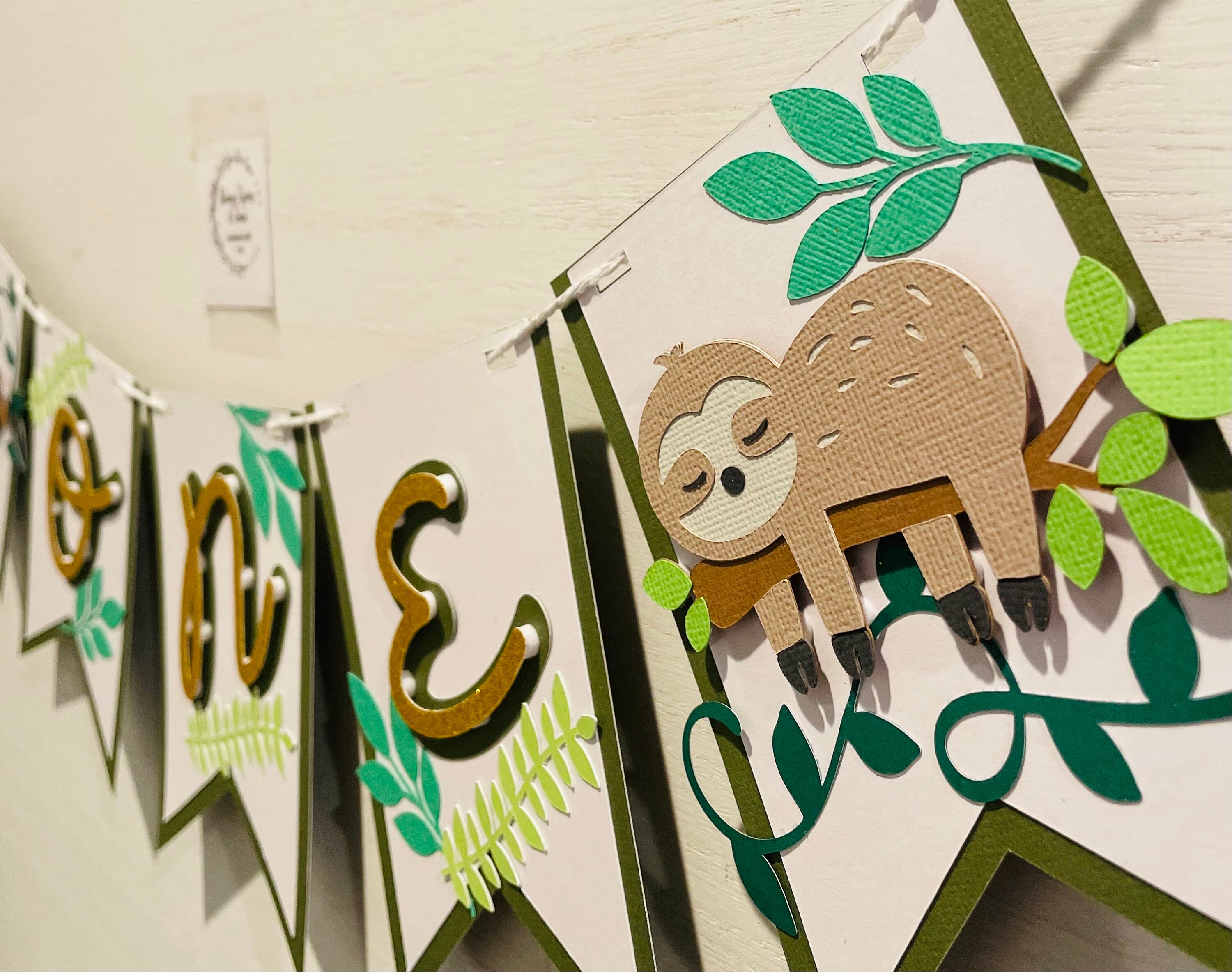 Sloth Themed Birthday/name/age Banner - Etsy
