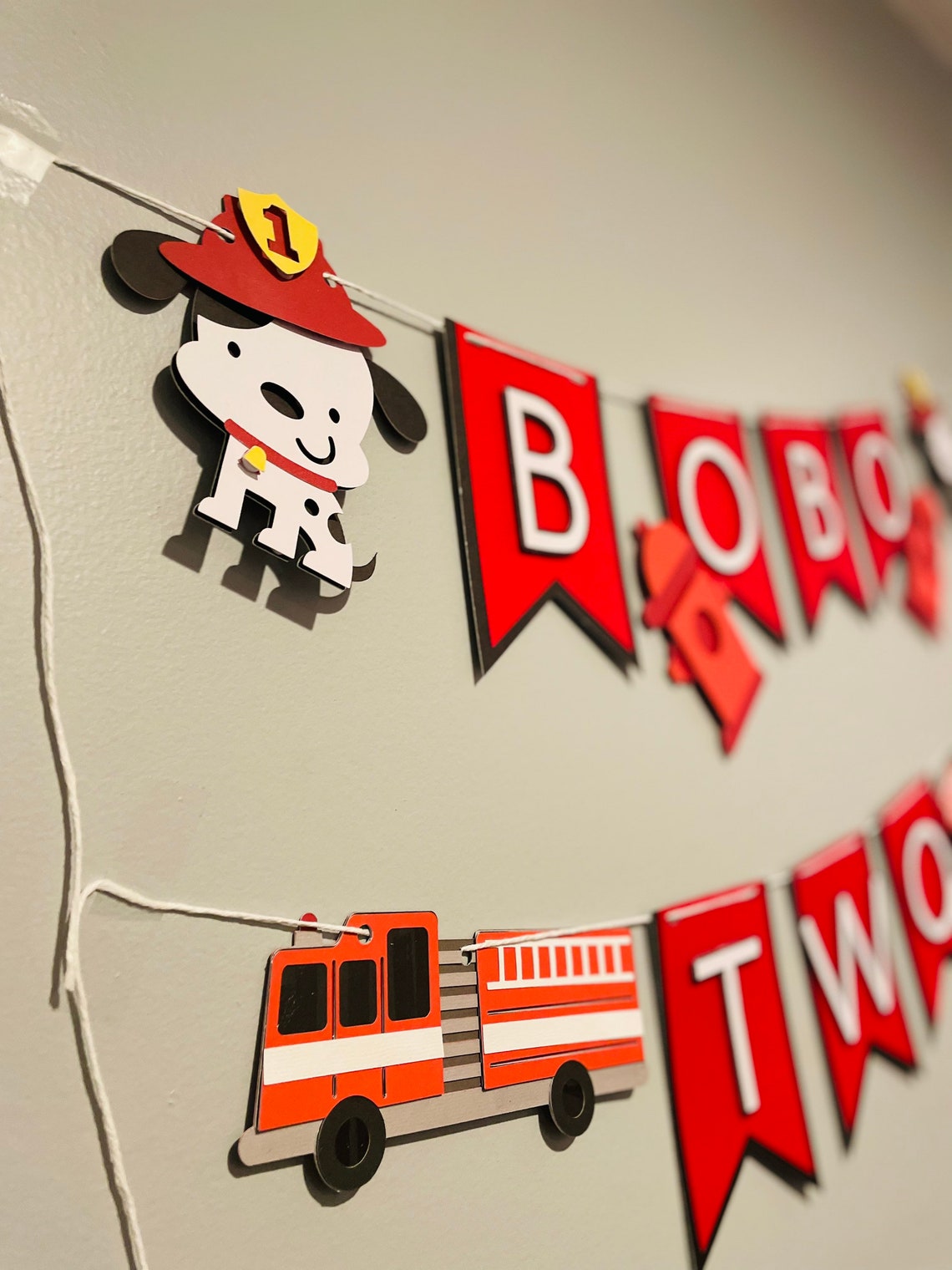 Fire Truck Banner-emergency Vehicle Party Decor-firetruck Baby Shower ...