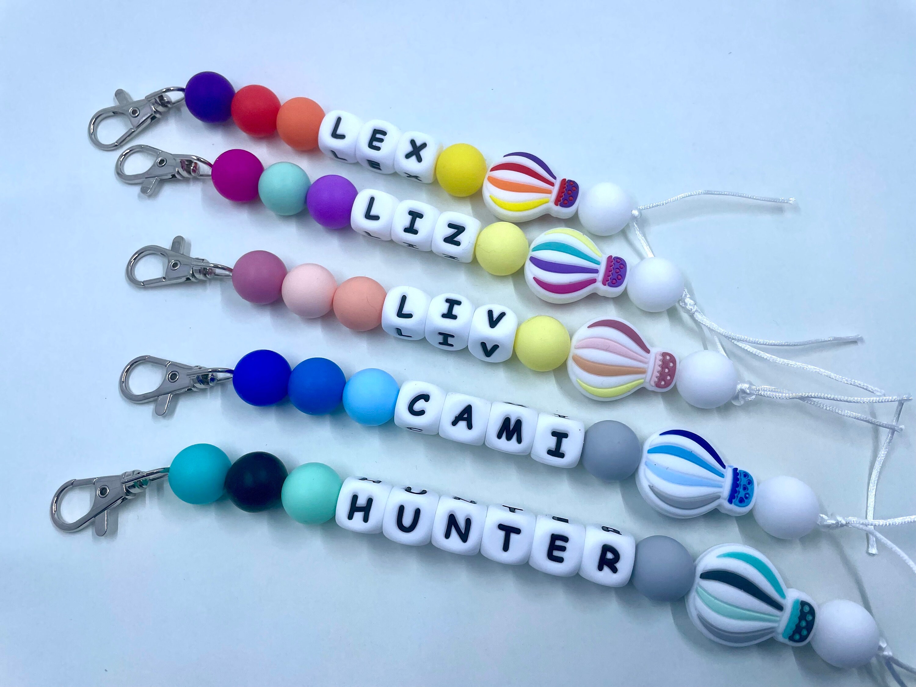 Custom Name Backpack Keychains-rainbow Parachute Themed-lunchbox Tag - Etsy