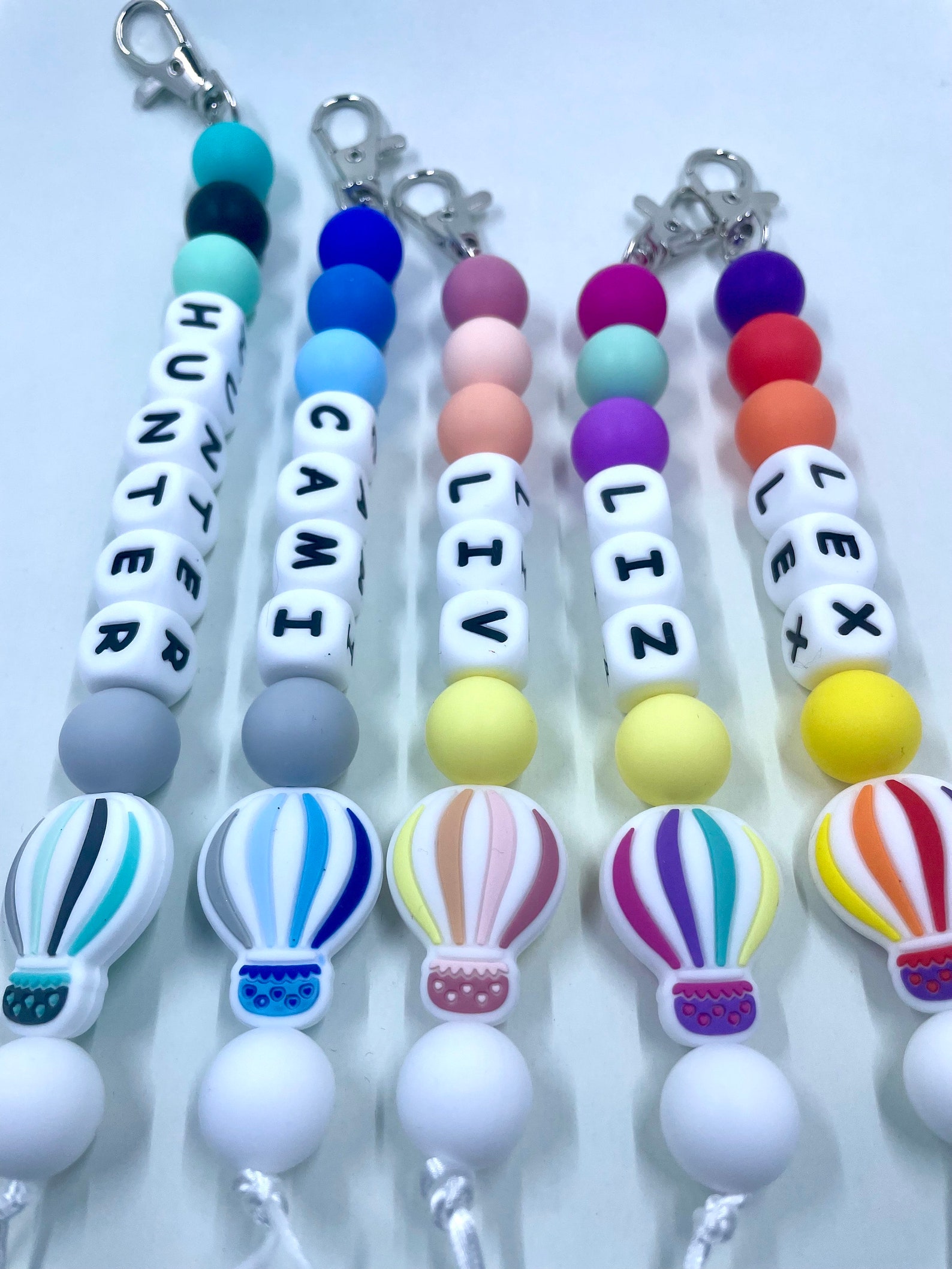 Custom Name Backpack Keychains-rainbow Parachute Themed-lunchbox Tag - Etsy
