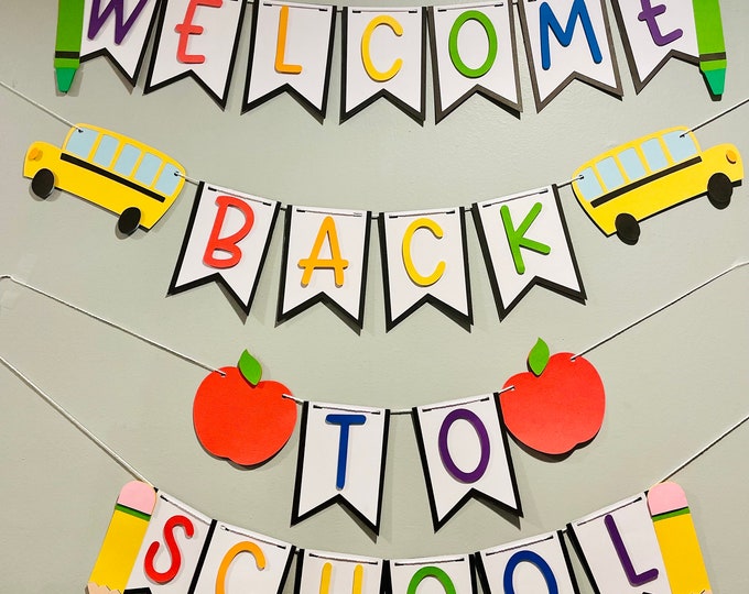 Back to School/kindergarten/grade Banner - Etsy