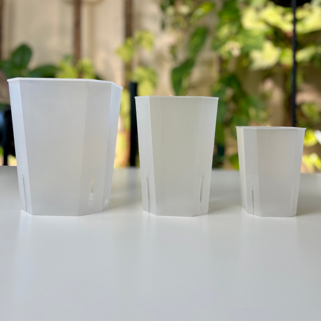 Lightweight Clear Plant Pot, Sets of 10, Sizes 3.5, 4.7, 6, FREE ...