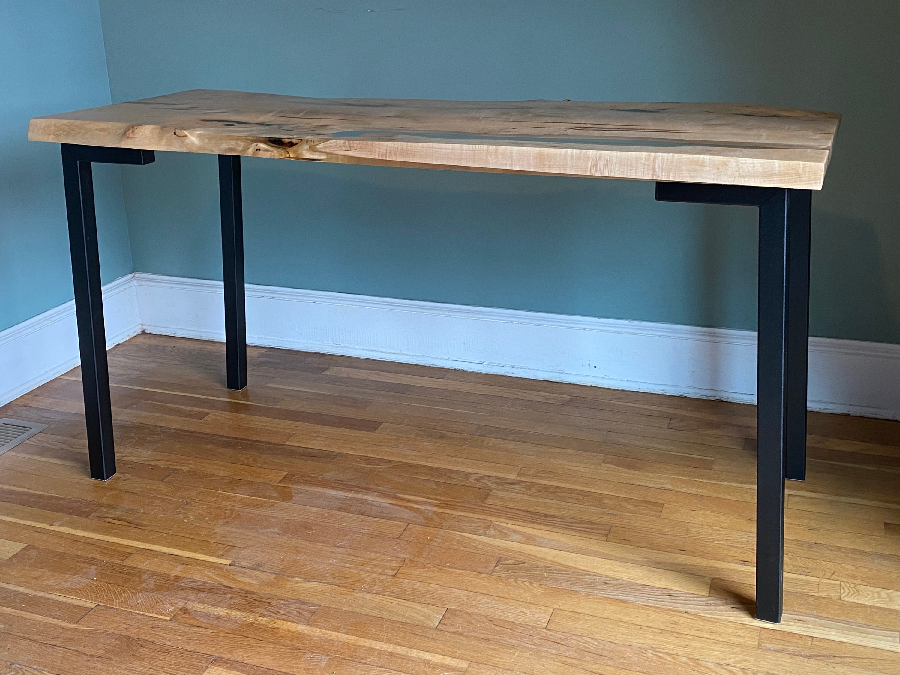 Live-edge Maple Epoxy River Desk - Etsy
