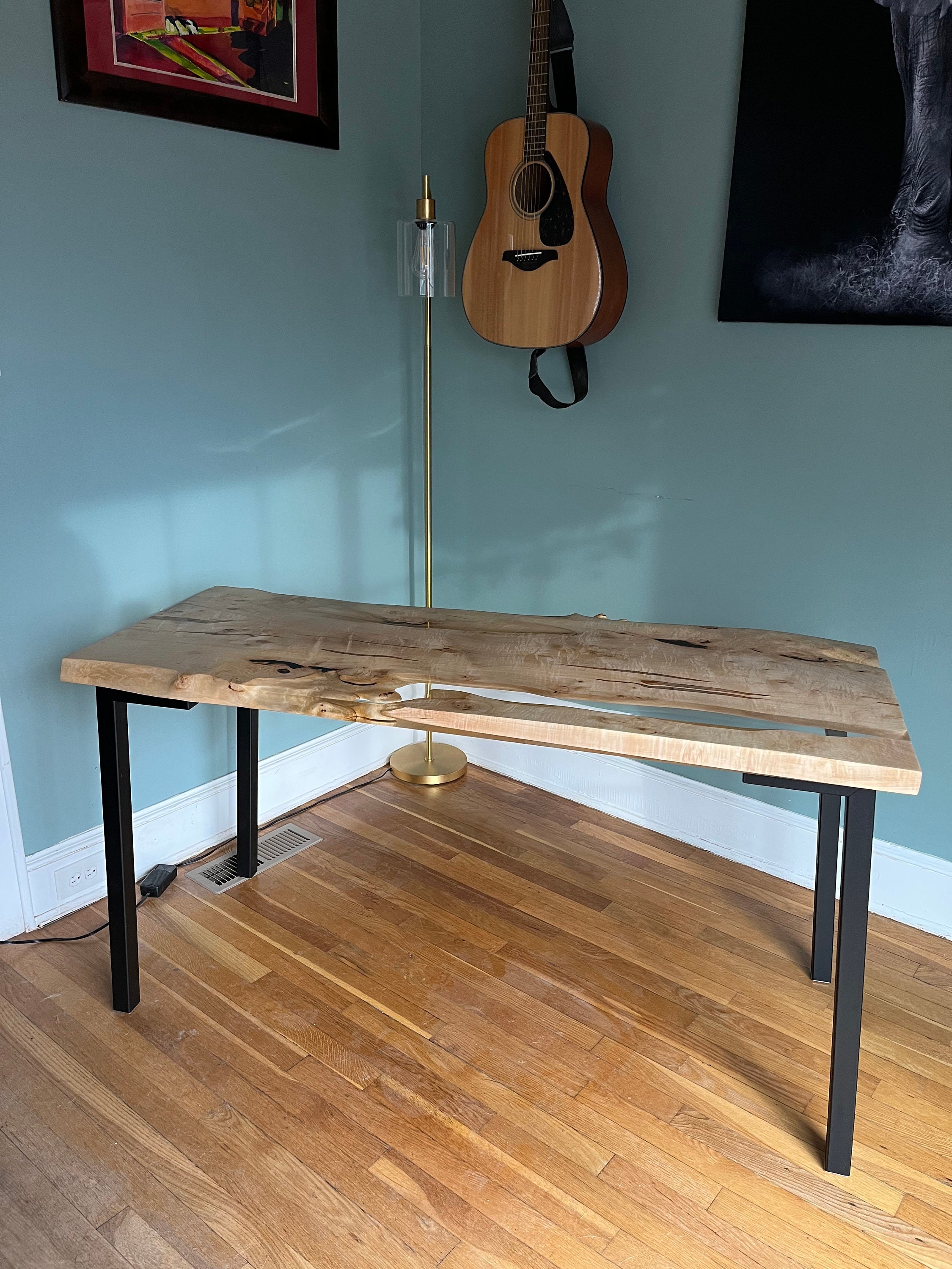 Live-edge Maple Epoxy River Desk - Etsy