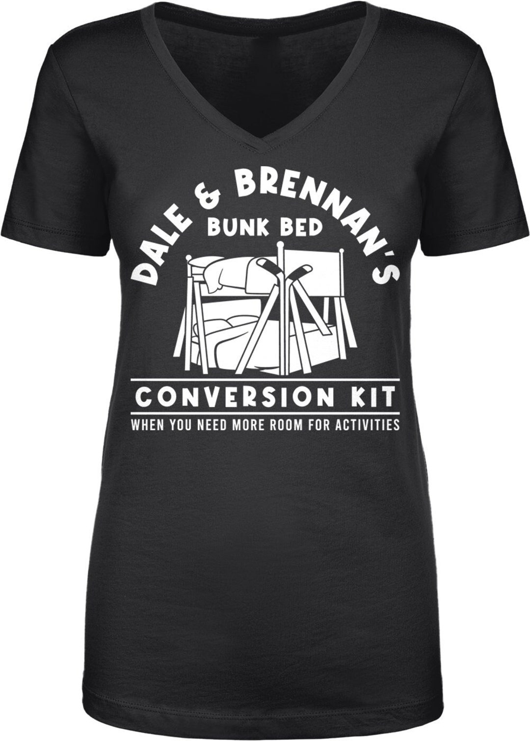 Dale & Brennan's Bunk Bed Conversion Kit Ladies Crewneck or V-neck T ...