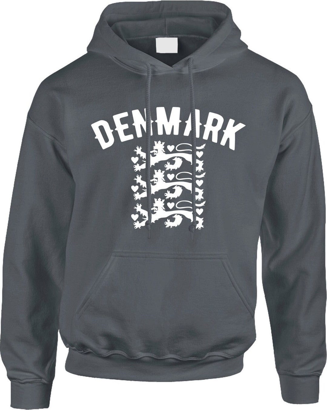 Denmark Coat of Arms Hoodie: Danish Pride Pullover Sweatshirt - Etsy